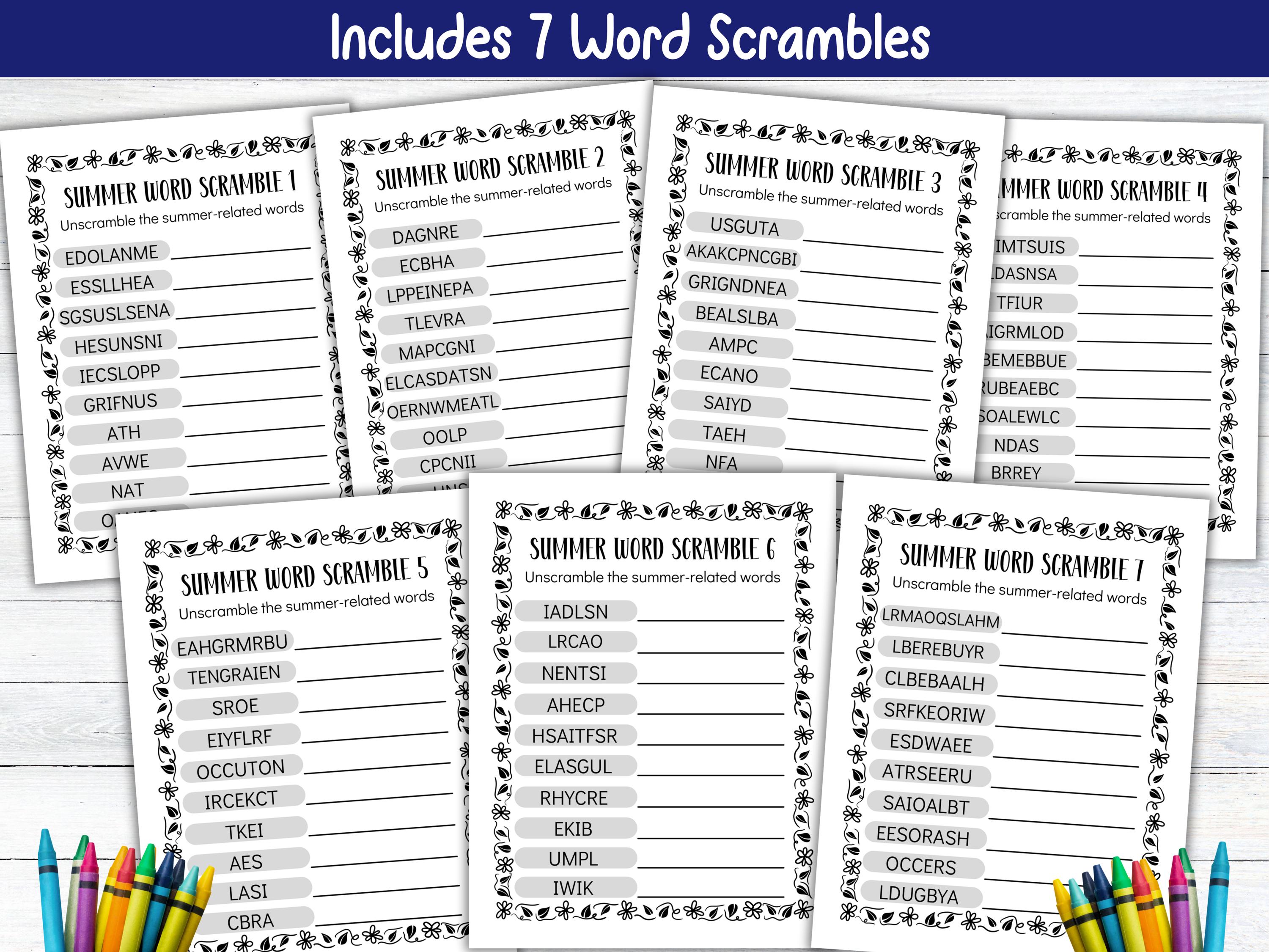 50 Page Printable Summer Activity Bundle for Kids, Summer Camp Activity ...