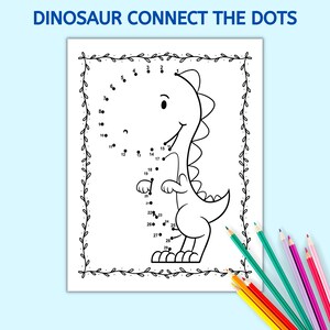 Dinosaur Connect the Dots Coloring Pages – Printable Number Activity ...