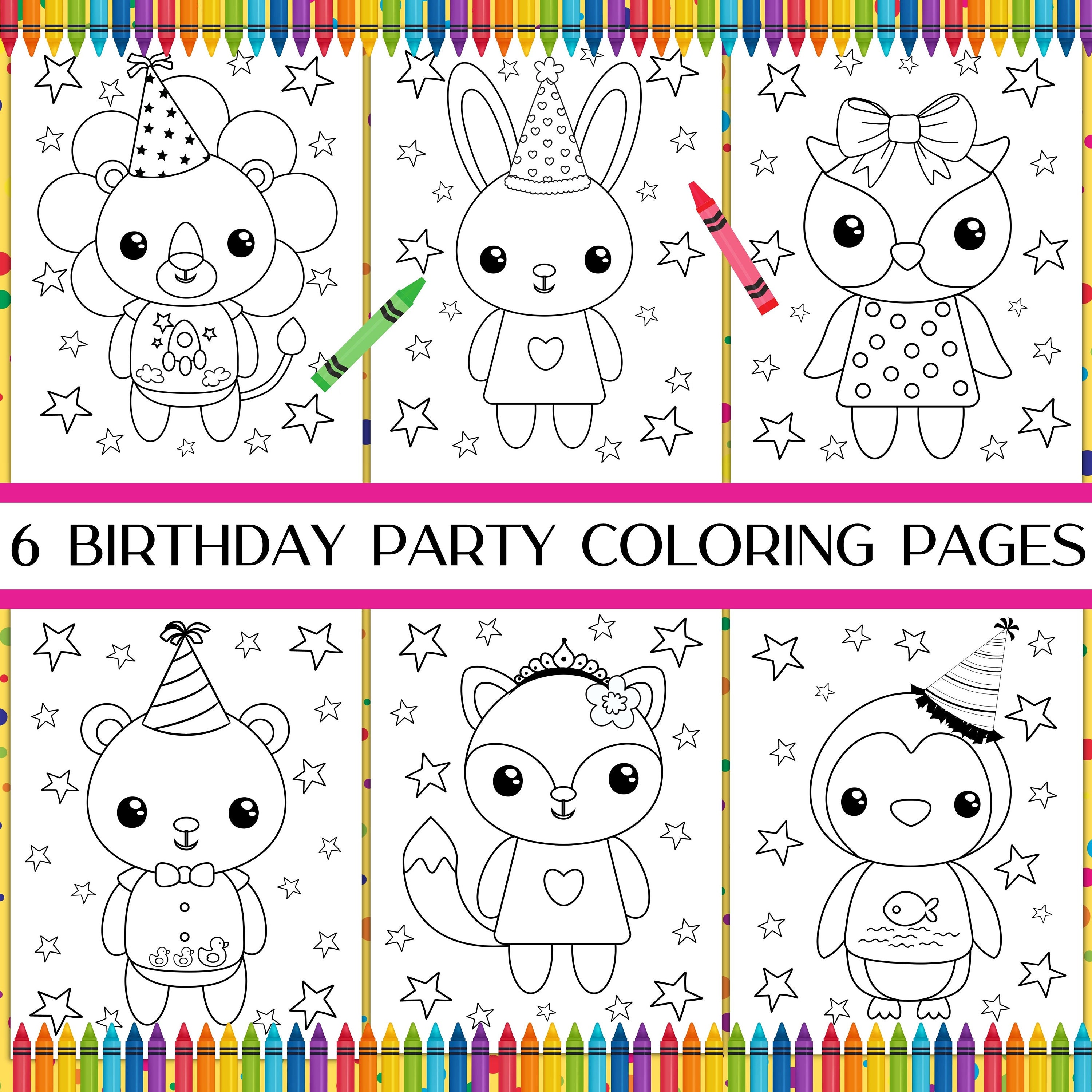 Birthday Party Coloring Pages, Printable Birthday Coloring Pages for ...