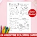 Valentine Coloring Cards, Printable Valentine's Day Coloring Cards ...