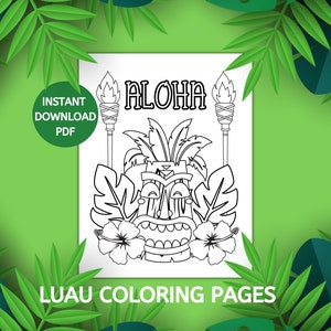 Luau Party Coloring Pages, Hawaiian Luau Coloring Pages, Summer ...