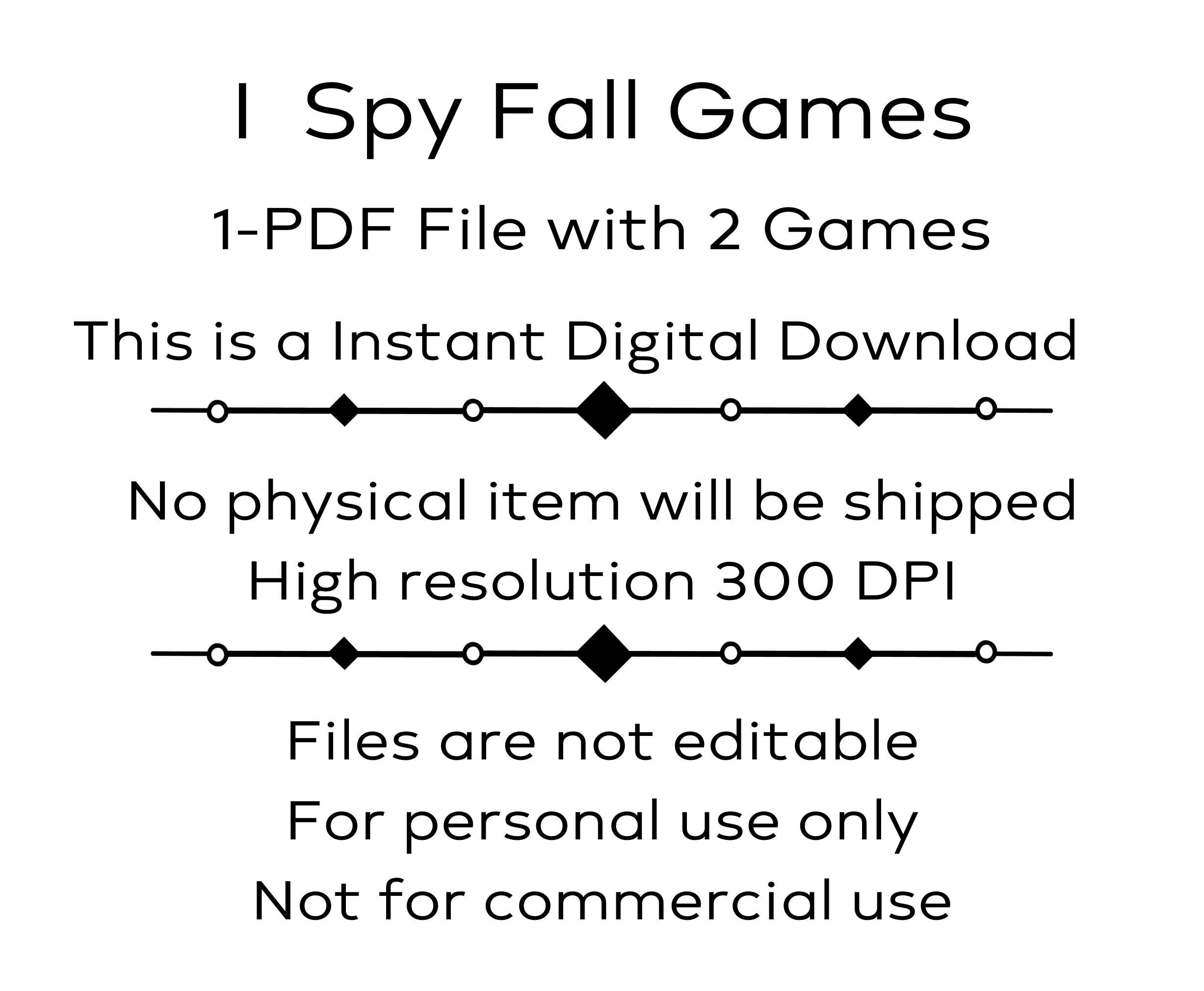 Fall I Spy Activity, I Spy Fall Find and Count Game Set, Kid's Fall ...