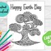 Earth Day Coloring Page, Mandala Tree Coloring Page, Earth Day Activity ...