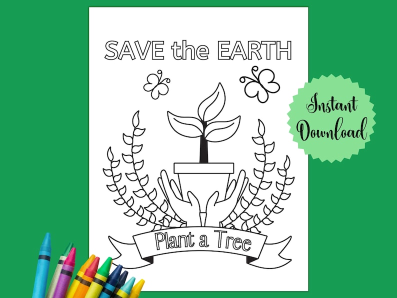 Earth Day Coloring Pages for Kids: Eco-themed Printables (PDF Download ...