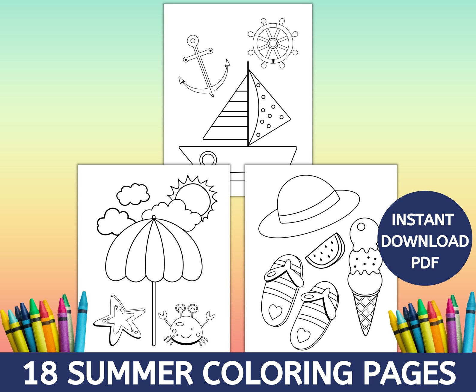 Summer Coloring Pages, 18 Printable Summer Coloring Pages for Kids ...