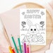 Easter Coloring Card Printable, Kids Easter Bunny Card, DIY Easter ...