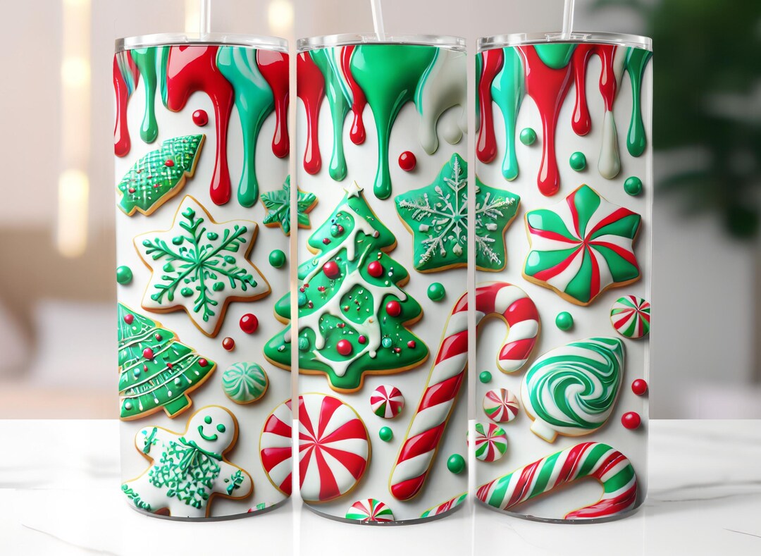 Christmas Cookies Tumbler Sublimation Transfer, Ready to Press ...