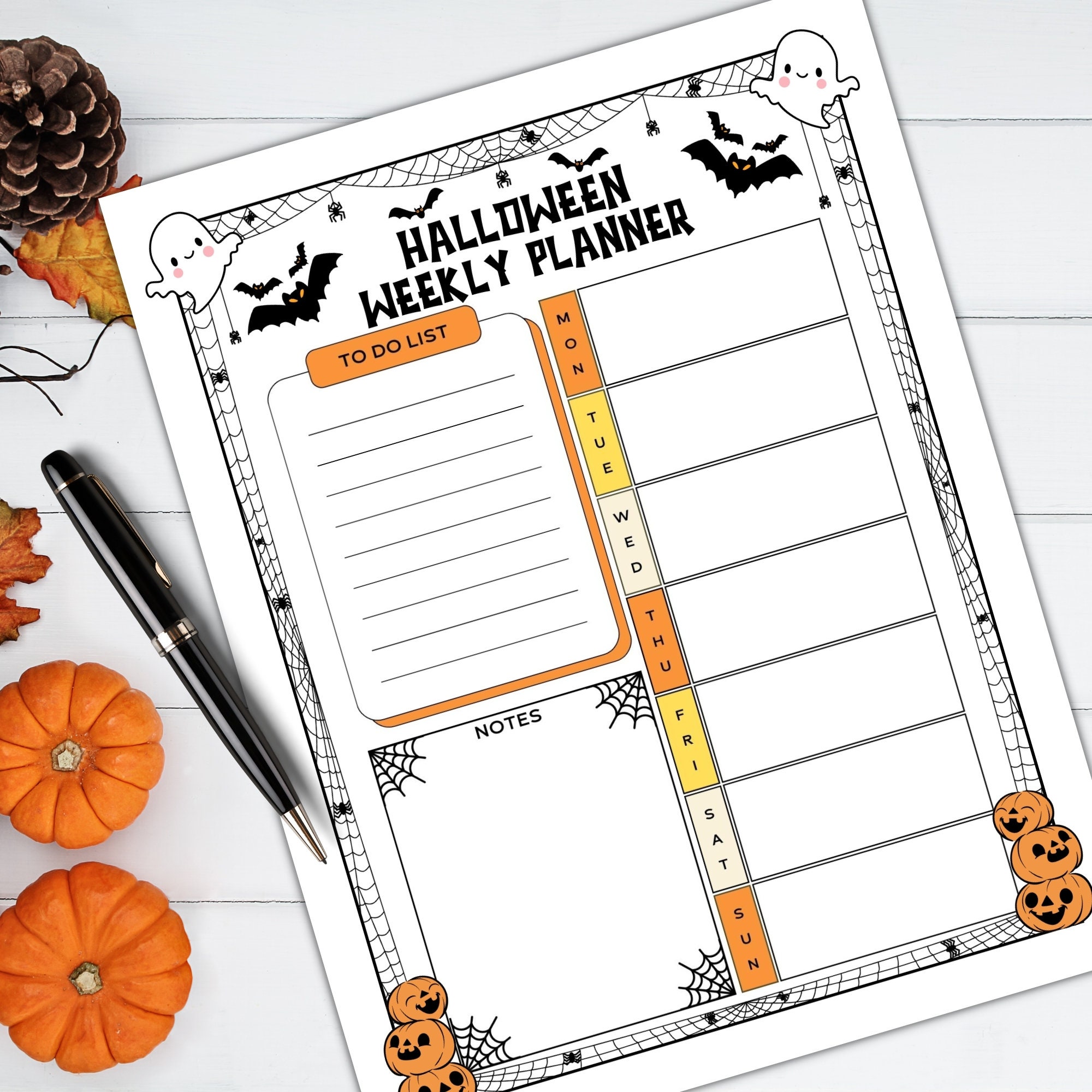 Halloween Weekly Planner Printable Fall Planner Weekly - Etsy