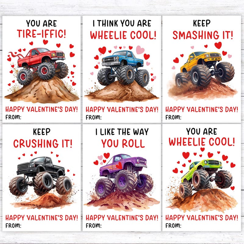 Monster Truck Valentine - Etsy
