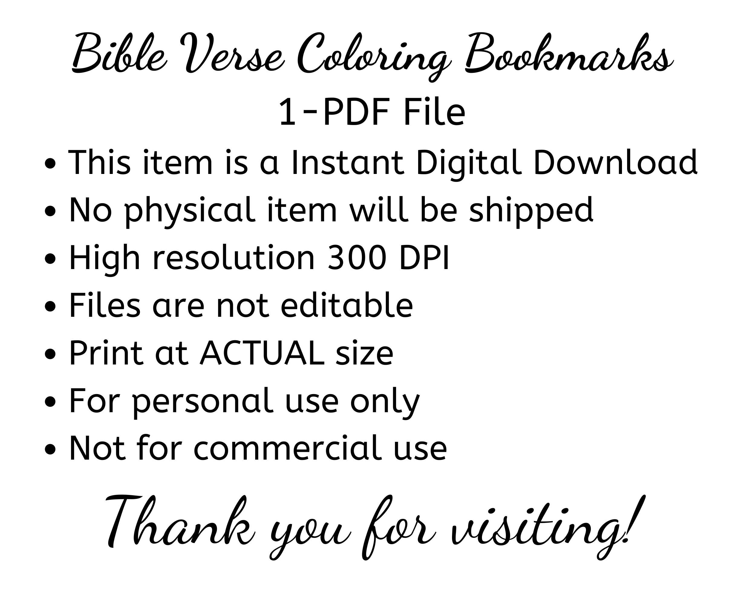 Coloring Bible Verse Bookmarks Set of 4, Printable Coloring Bible ...