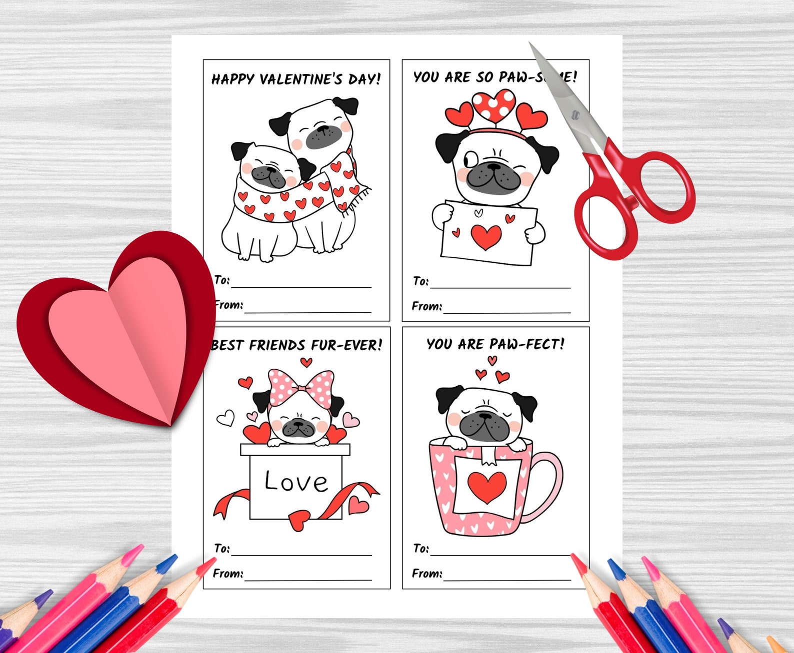 Puppy Dog Valentine's Day Cards, Printable Valentine's Day Cards ...