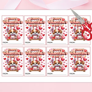 Dog Valentine's Day Cards, Printable Valentine Cards, Classroom ...