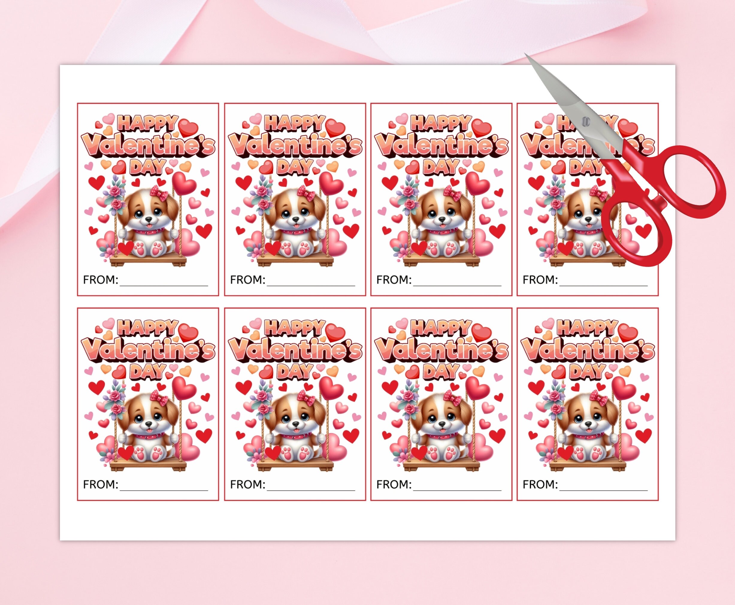 Dog Valentine's Day Cards, Printable Valentine Cards, Classroom ...