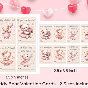 Bear Valentine's Day Cards, Printable Valentine Cards, Classroom ...