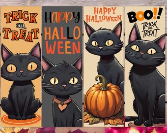 Cute Black Cat Bookmark Printable Whimsical Witchy Cat Book - Etsy