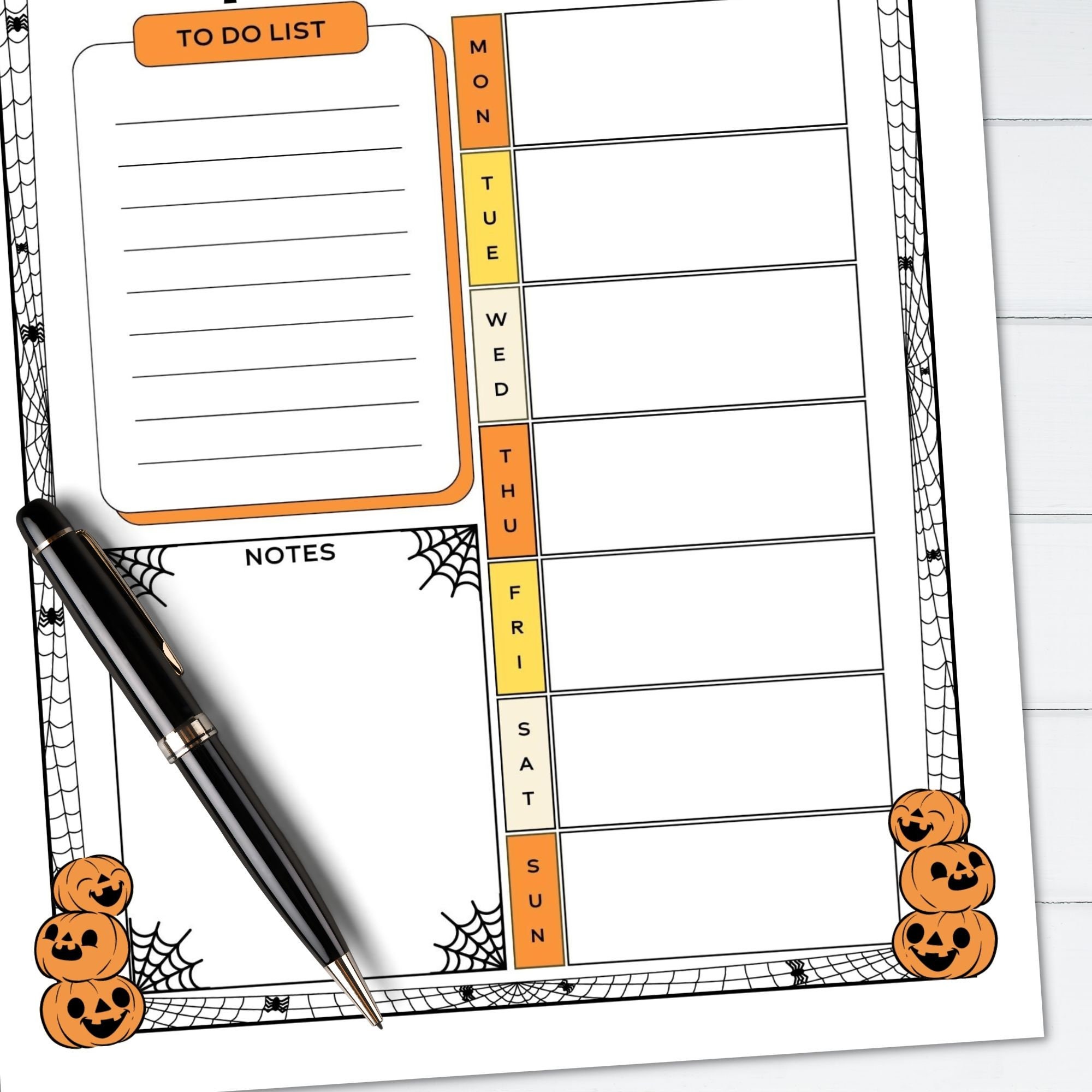Halloween Weekly Planner Printable Fall Planner Weekly - Etsy
