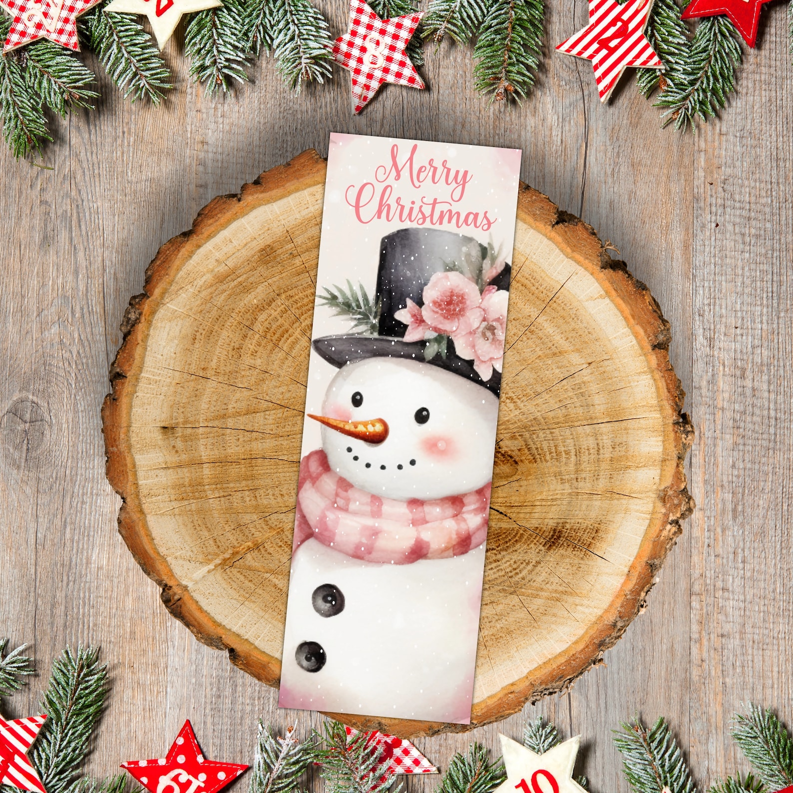 Printable Snowman Bookmarks Set of 4, Pink Christmas Bookmarks, Kids ...
