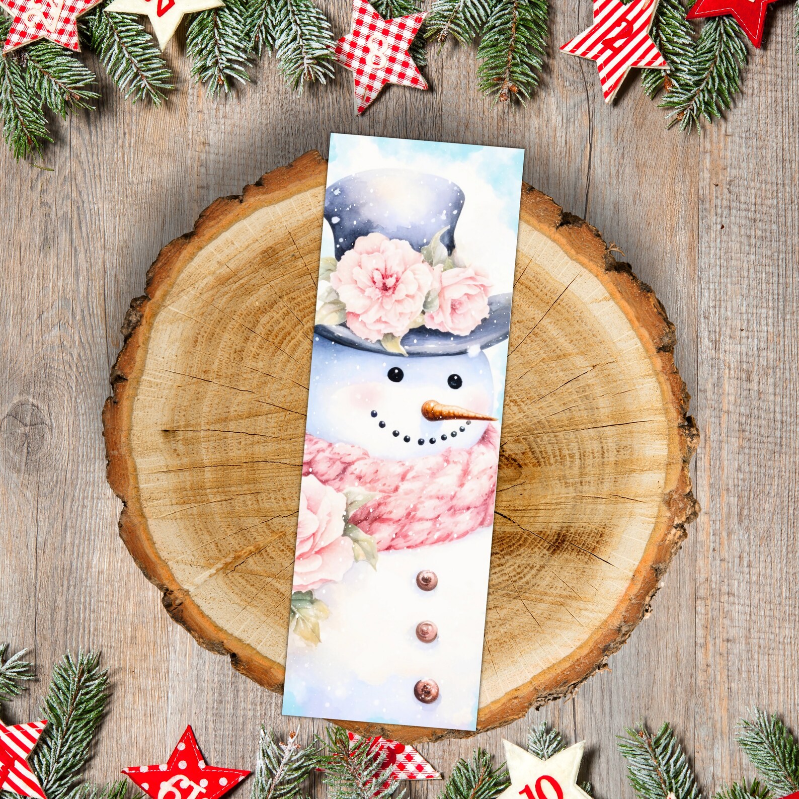 Printable Snowman Bookmarks Set of 4, Pink Christmas Bookmarks, Kids ...