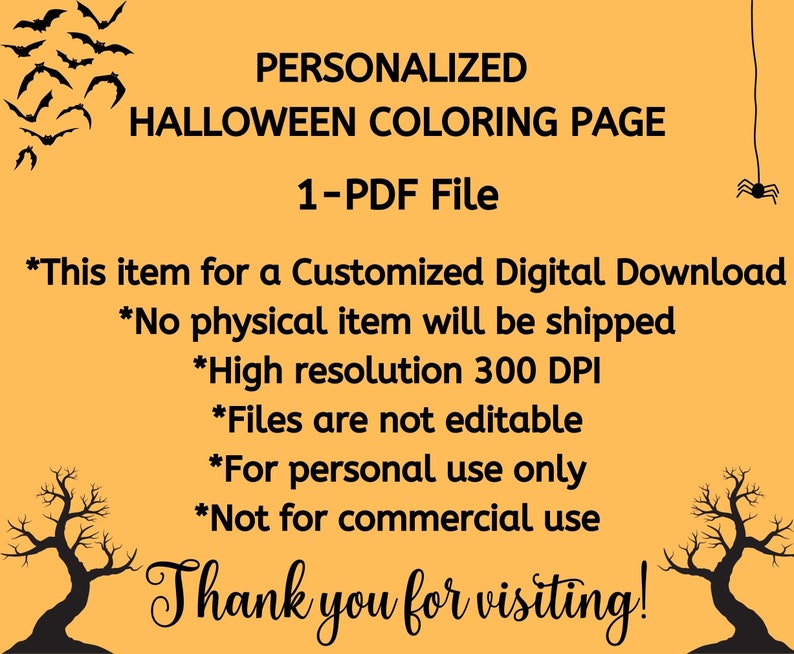 Personalized Halloween Coloring Page, Custom Name Halloween Coloring ...