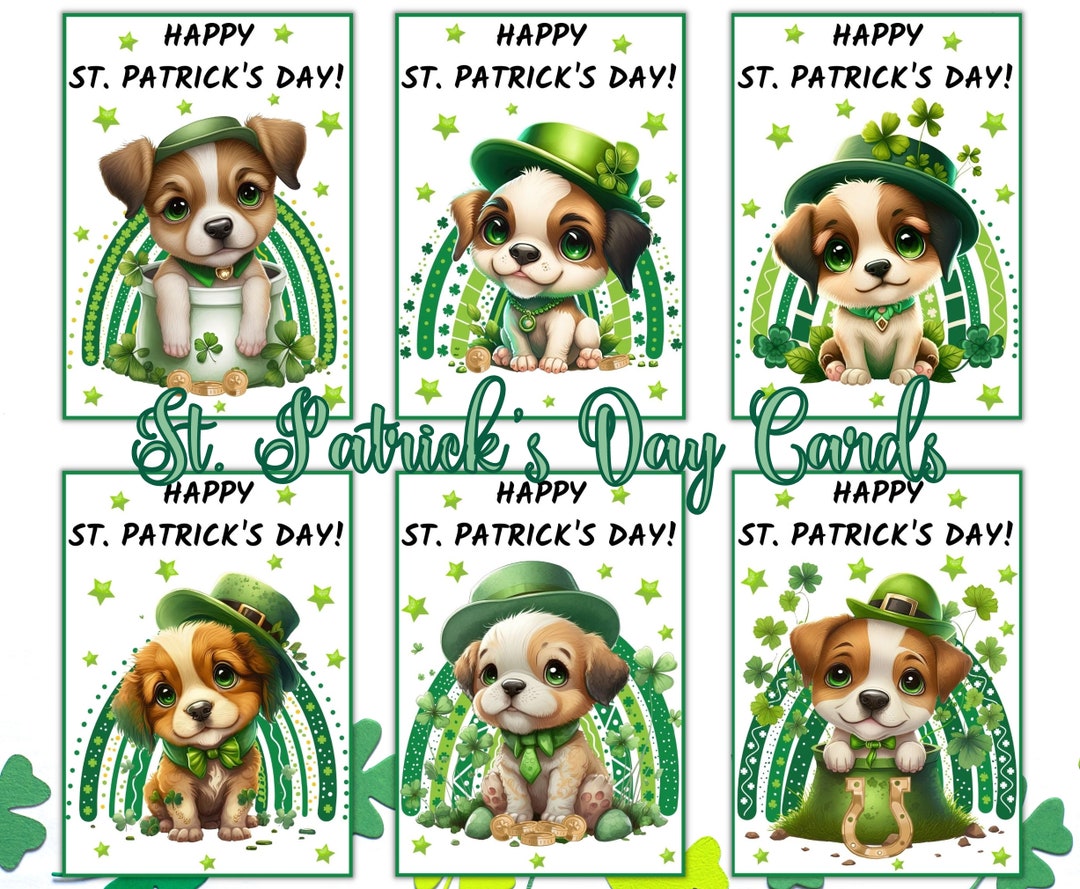 Puppy Dog St. Patrick's Day Cards, Printable St. Patrick's Day Cards ...