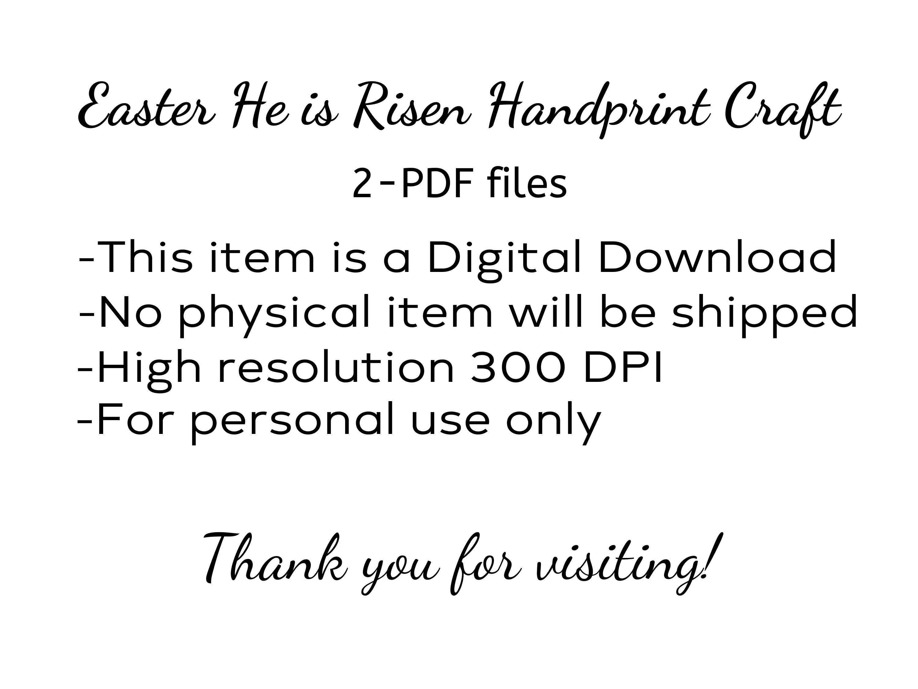 He is Risen Handprint Art Craft Printable, Easter Handprint Craft for ...