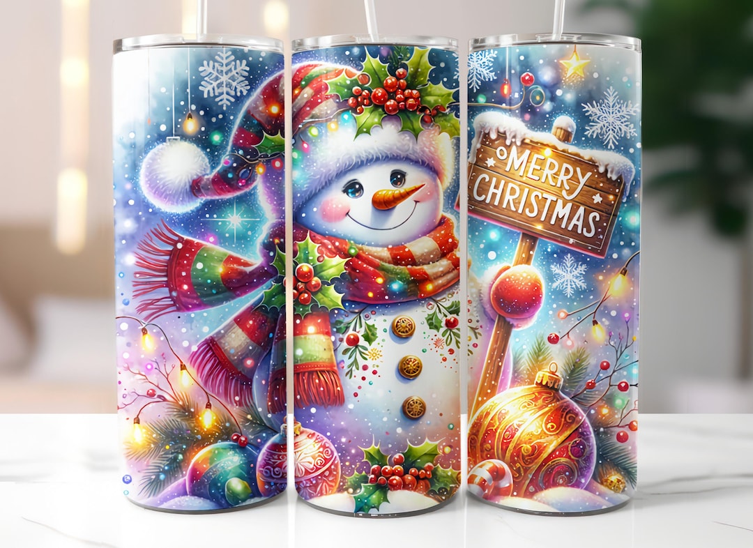 Christmas Snowman Winter Tumbler Transfer – 20oz Skinny Sublimation ...