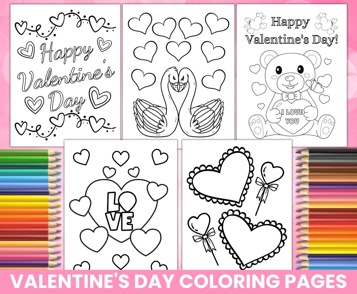 Valentine's Day Coloring Pages, Printable Valentine Coloring Pages ...
