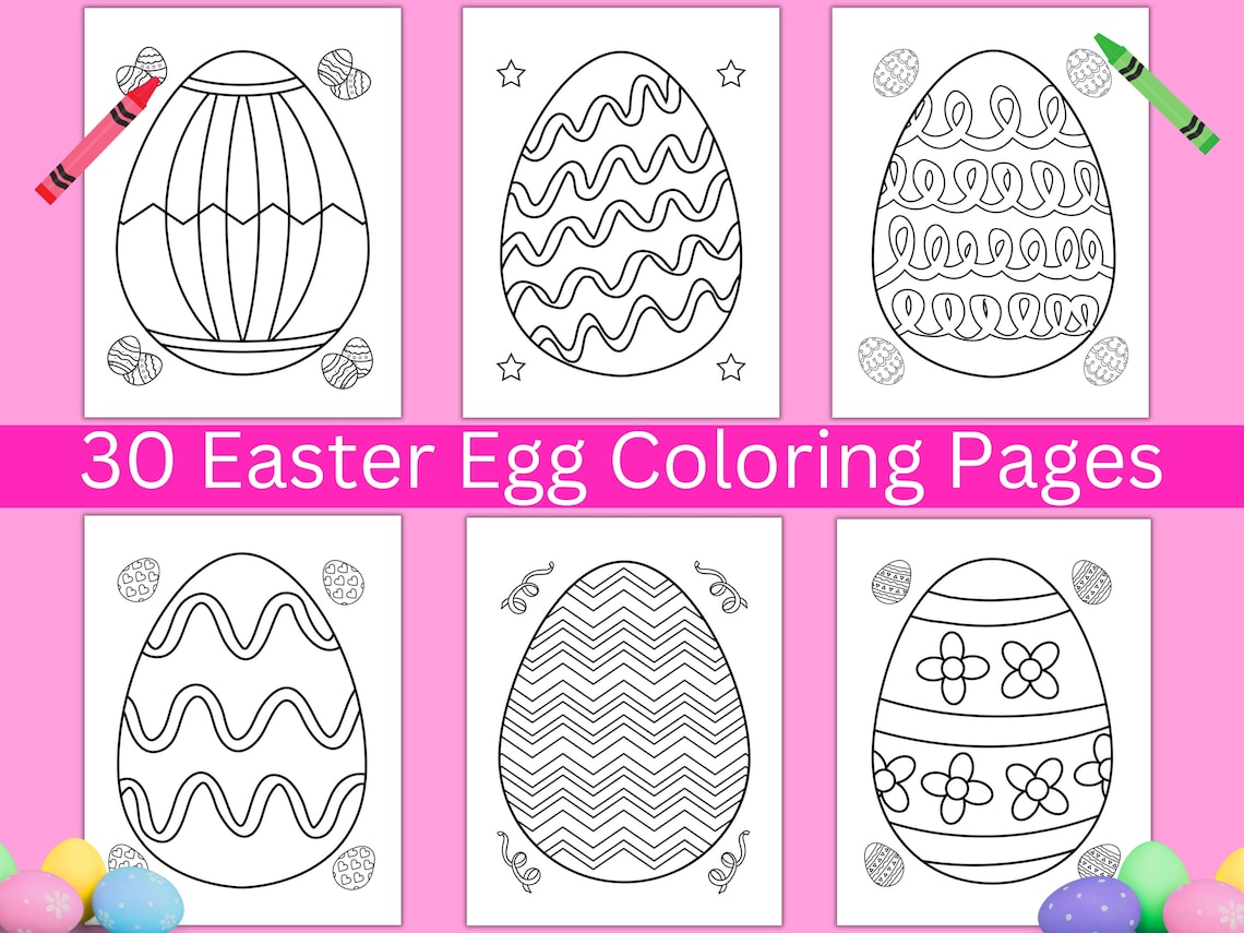 30 Easter Egg Coloring Pages for Kids, Printable Easter Coloring Pages ...