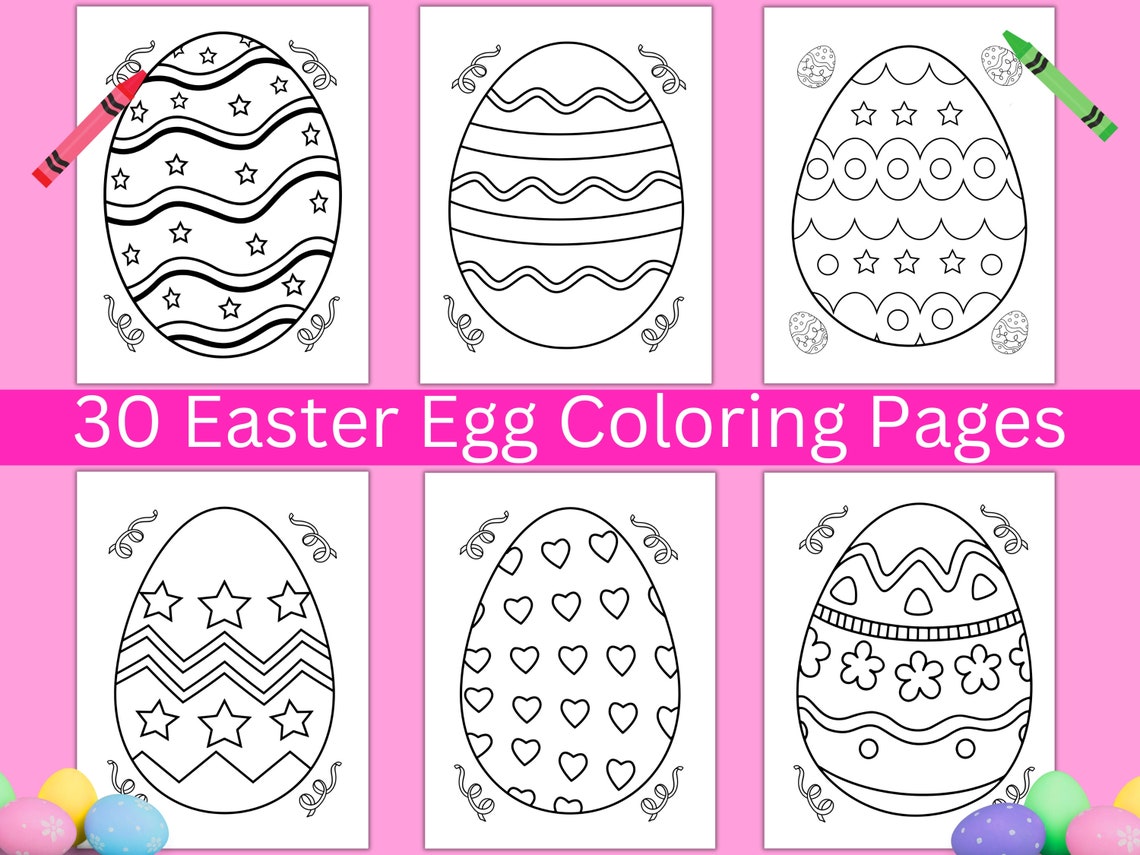 30 Easter Egg Coloring Pages for Kids, Printable Easter Coloring Pages ...