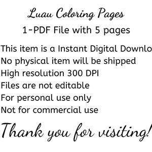 Luau Party Coloring Pages, Hawaiian Luau Coloring Pages, Summer ...