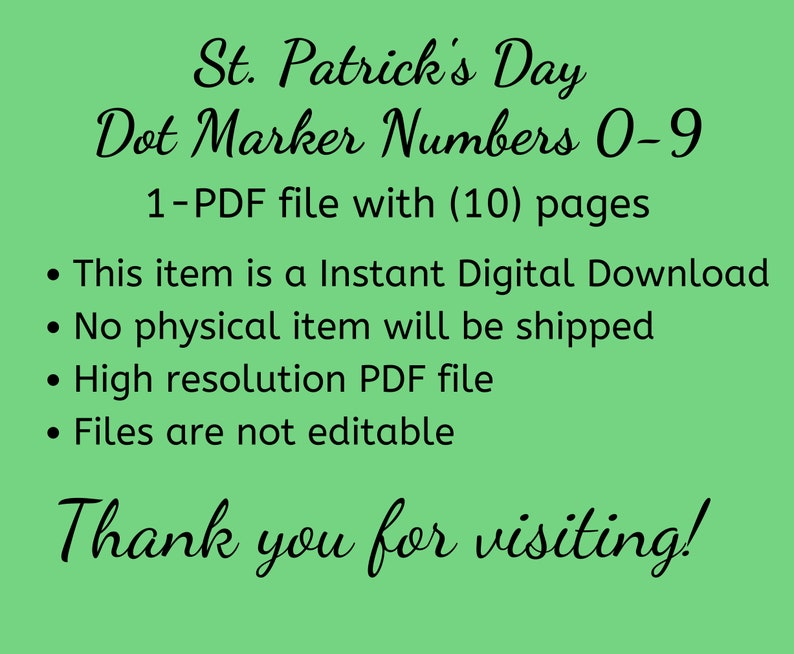 10 St Patrick's Day Dot Marker Coloring Pages Printable - Etsy