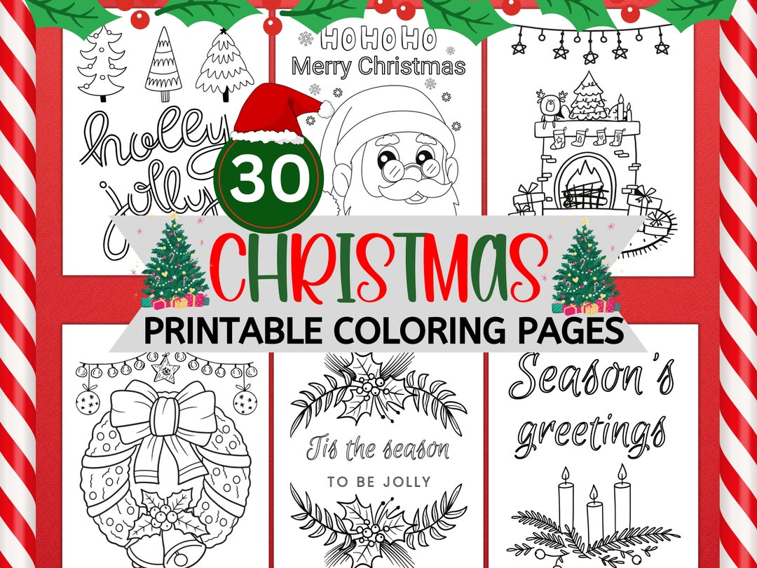 30 Christmas Coloring Pages, Christmas Printable, Kids Christmas ...