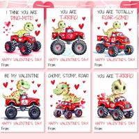 Dinosaur Kids Classroom Valentine's Day Cards Printable Instant ...
