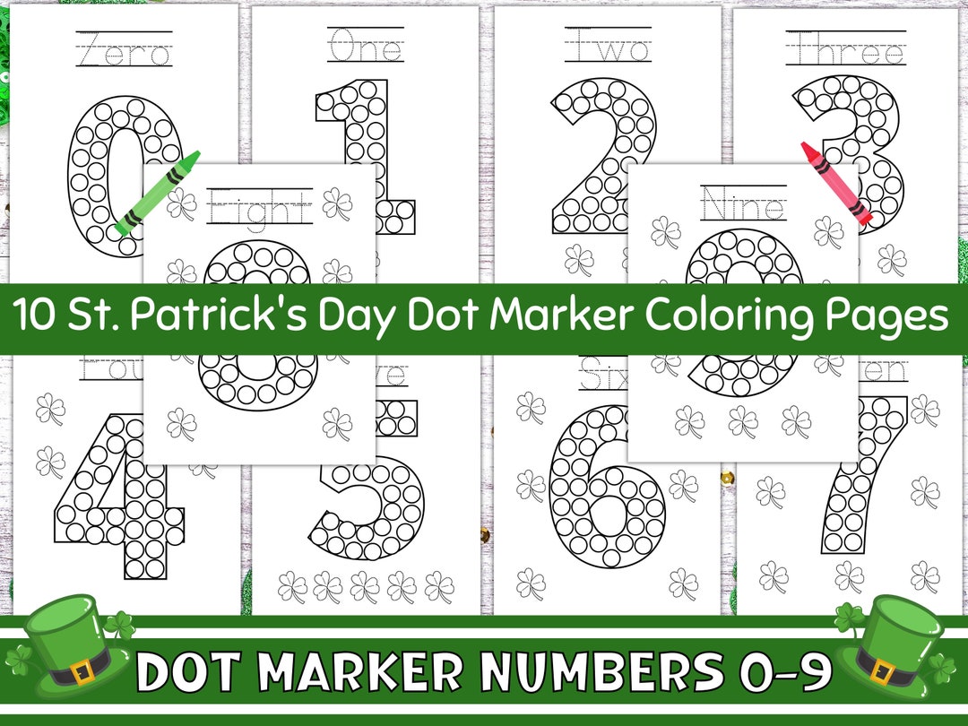 St Patrick's Day Dot Marker Coloring Pages Printable, St Patricks Day ...