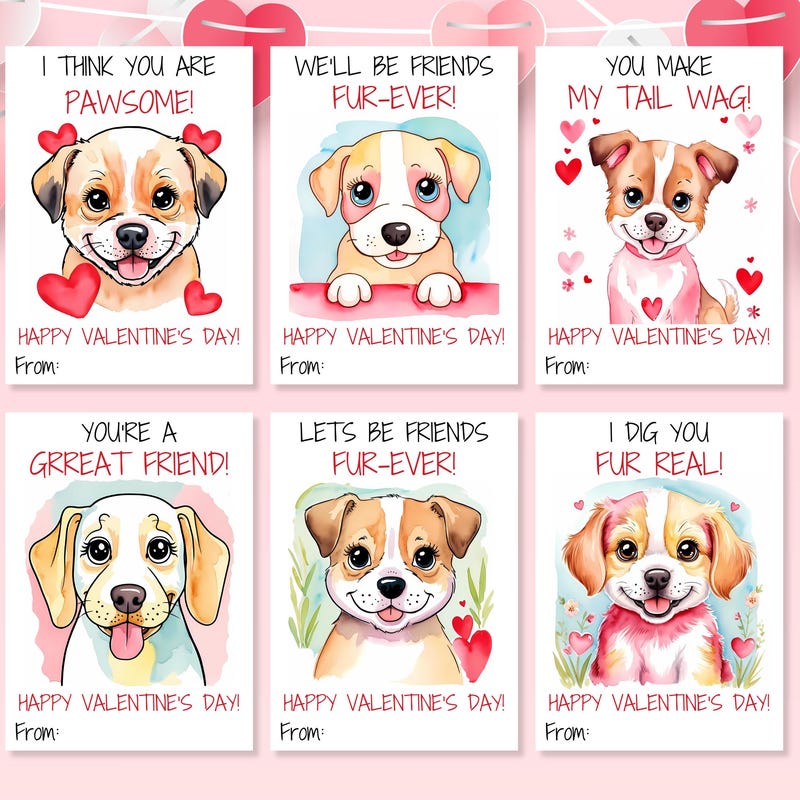 Dog Valentine Card - Etsy