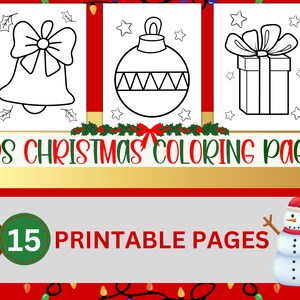 Kids Christmas Coloring Pages, Christmas Activity, 15 Printable ...