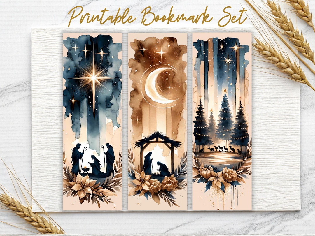 Nativity Bookmarks, Birth of Jesus Holy Night Bookmarks, Three Wise Men ...