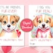 Dog Valentine Cards for Kids, Printable Classroom Valentines, Puppy ...