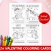 Valentine Coloring Cards, Printable Valentine's Day Coloring Cards ...