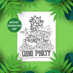 Luau Party Coloring Pages, Hawaiian Luau Coloring Pages, Summer ...