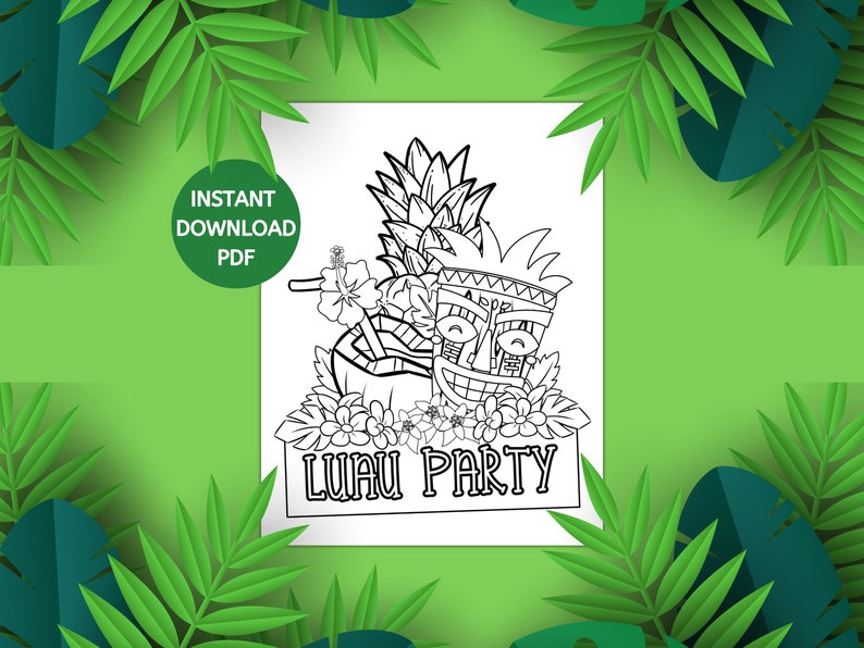 Luau Party Coloring Pages, Hawaiian Luau Coloring Pages, Summer ...