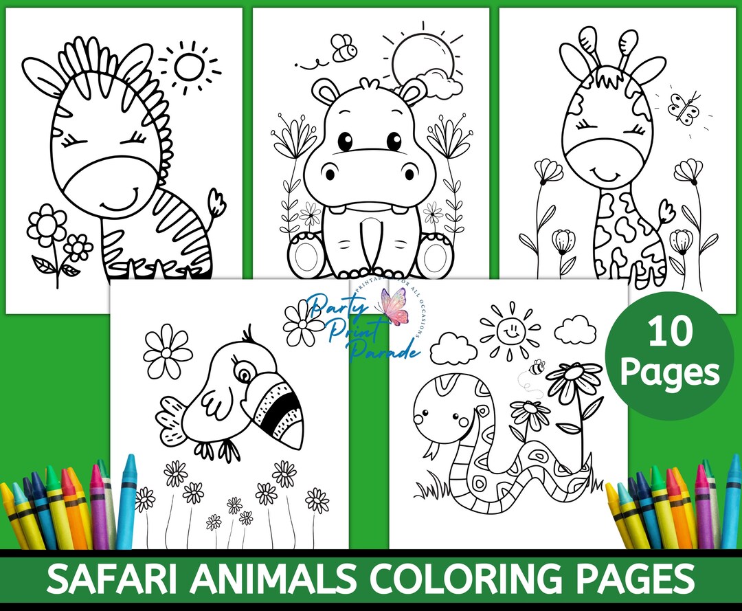 Safari Animals Coloring Pages, 10 Printable Safari Coloring Pages for ...