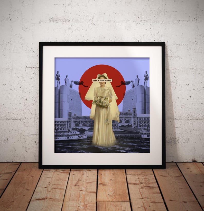 Take a Deep Breath. Poster Design. Digital Collage. Wall Art. - Etsy