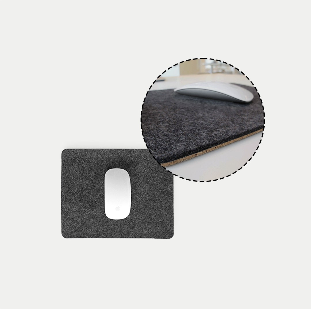 Mouse Pad Made of Felt and Cork | 20x25cm | Anthracite - Etsy