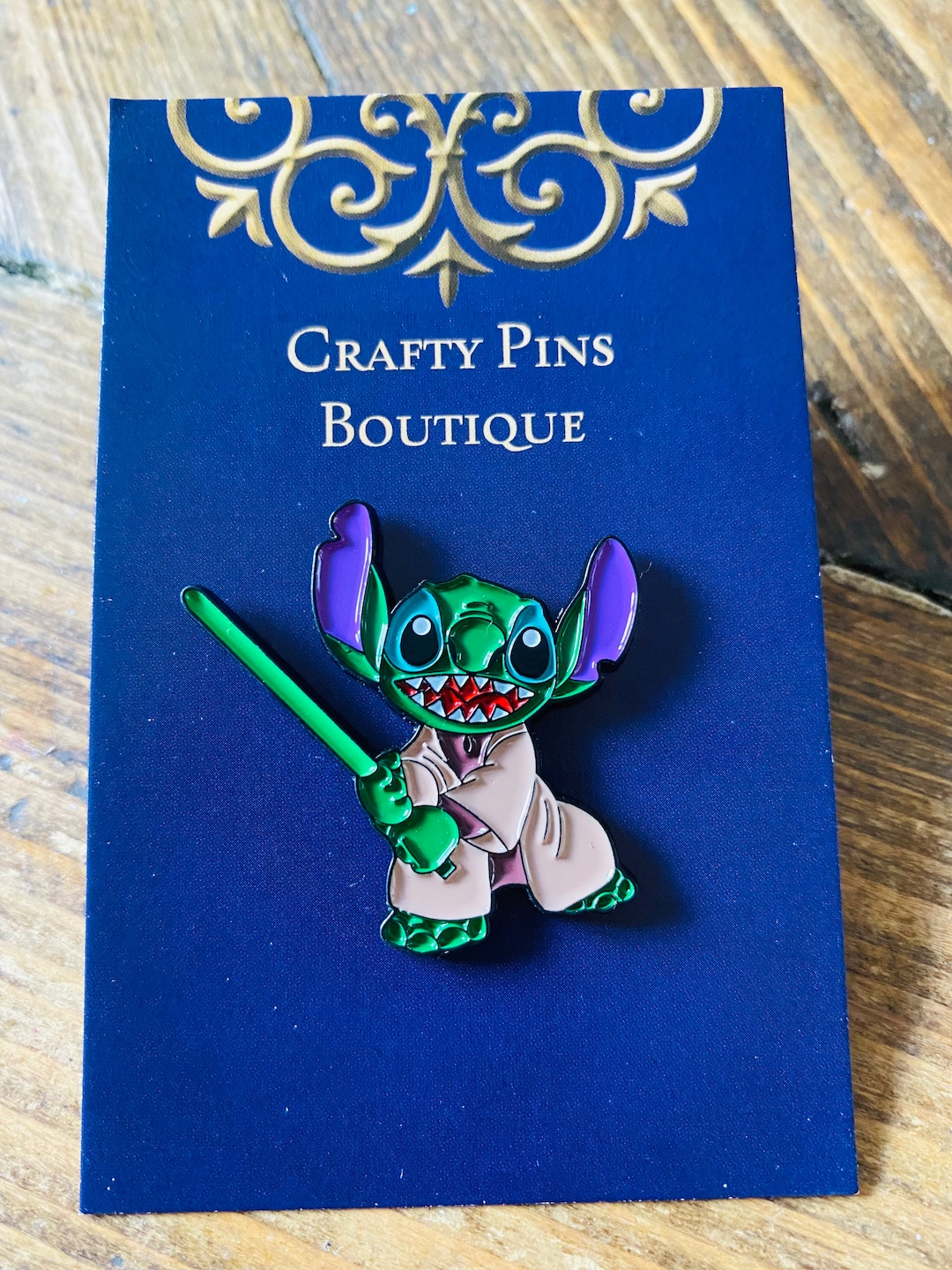 Yoda Jedi Stitch Push Pin Badge - Etsy
