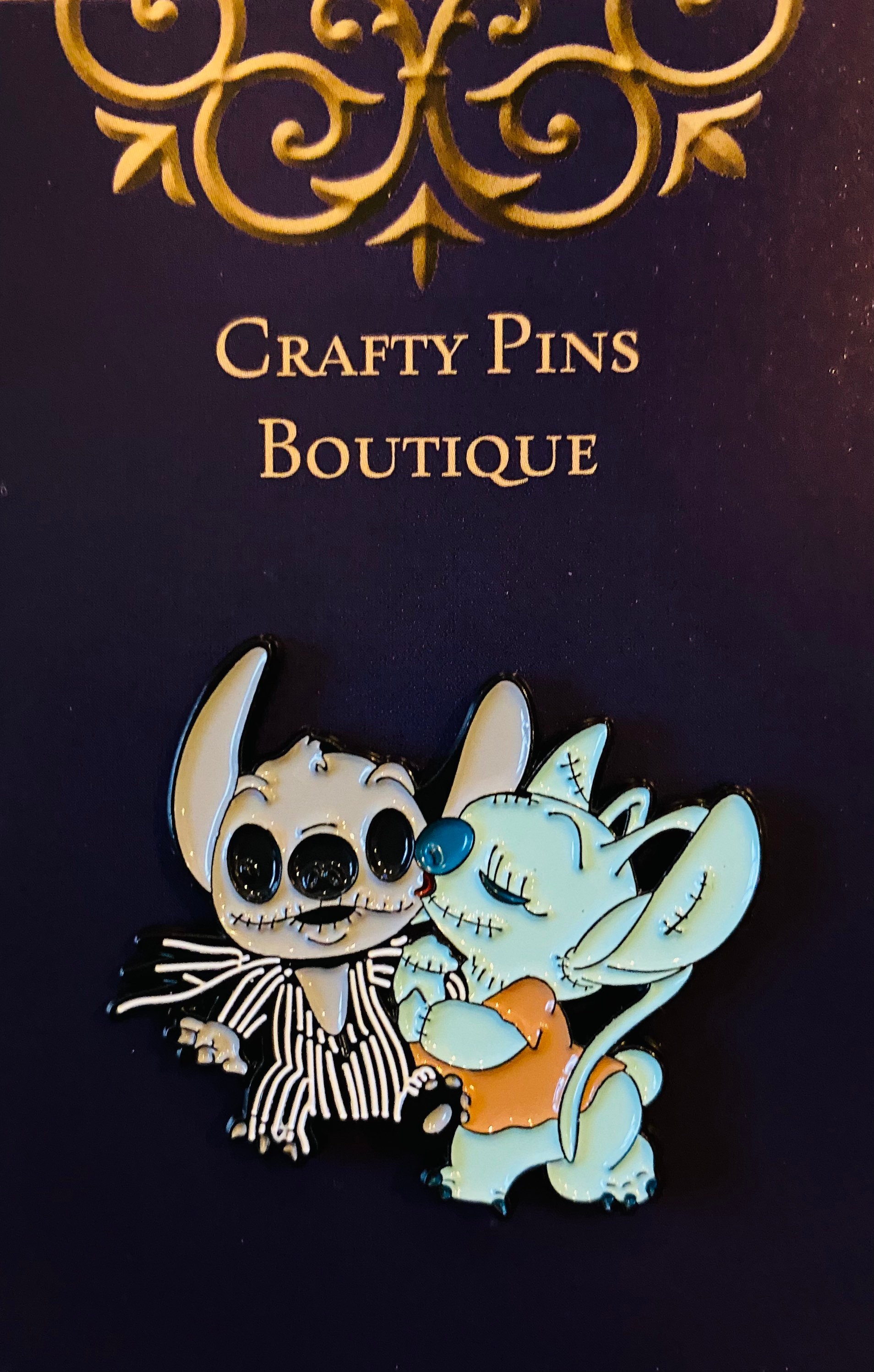 Stitch and Angel Pin Badge - Etsy