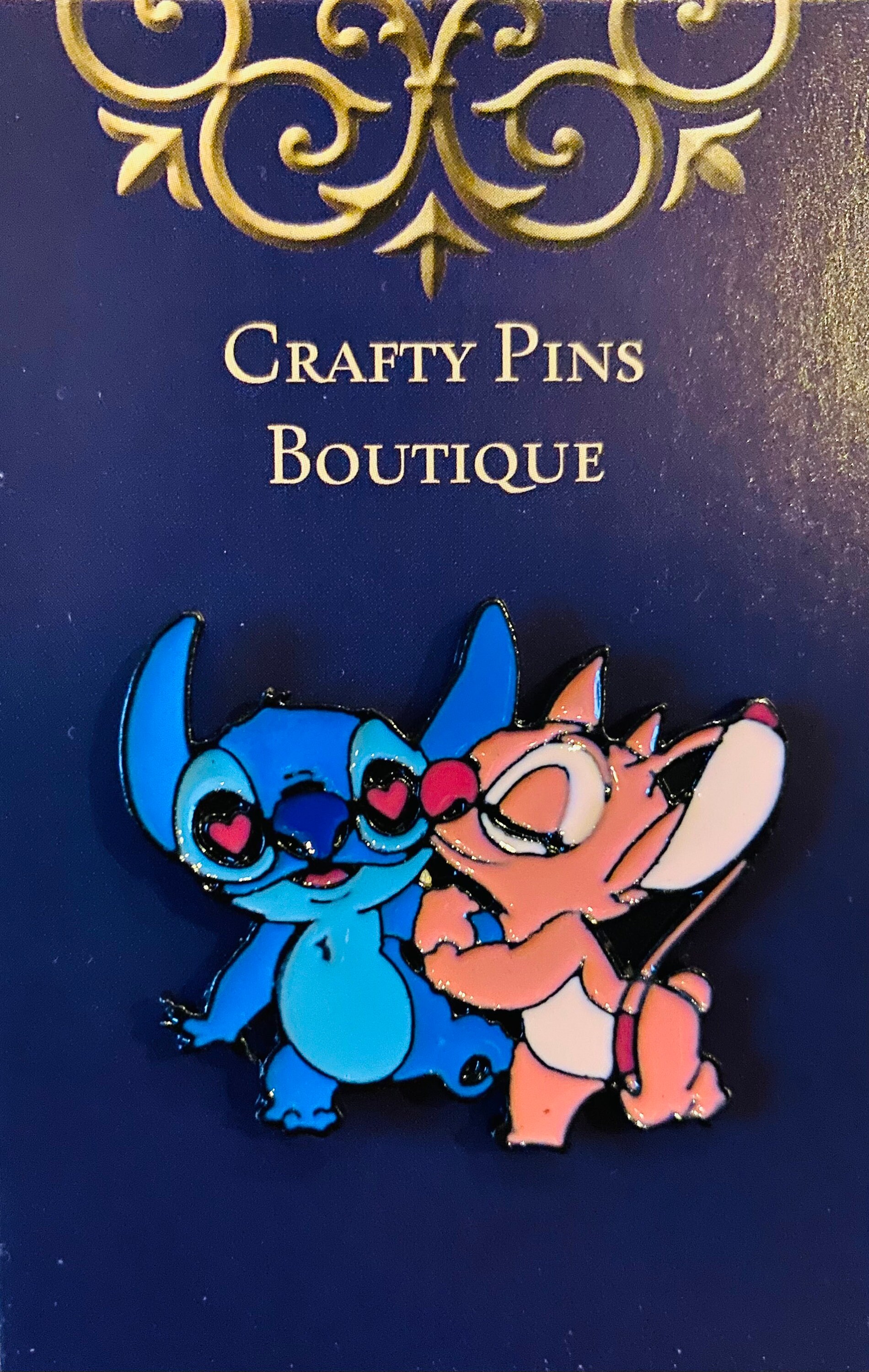 Stitch and Angel Pin Badge - Etsy