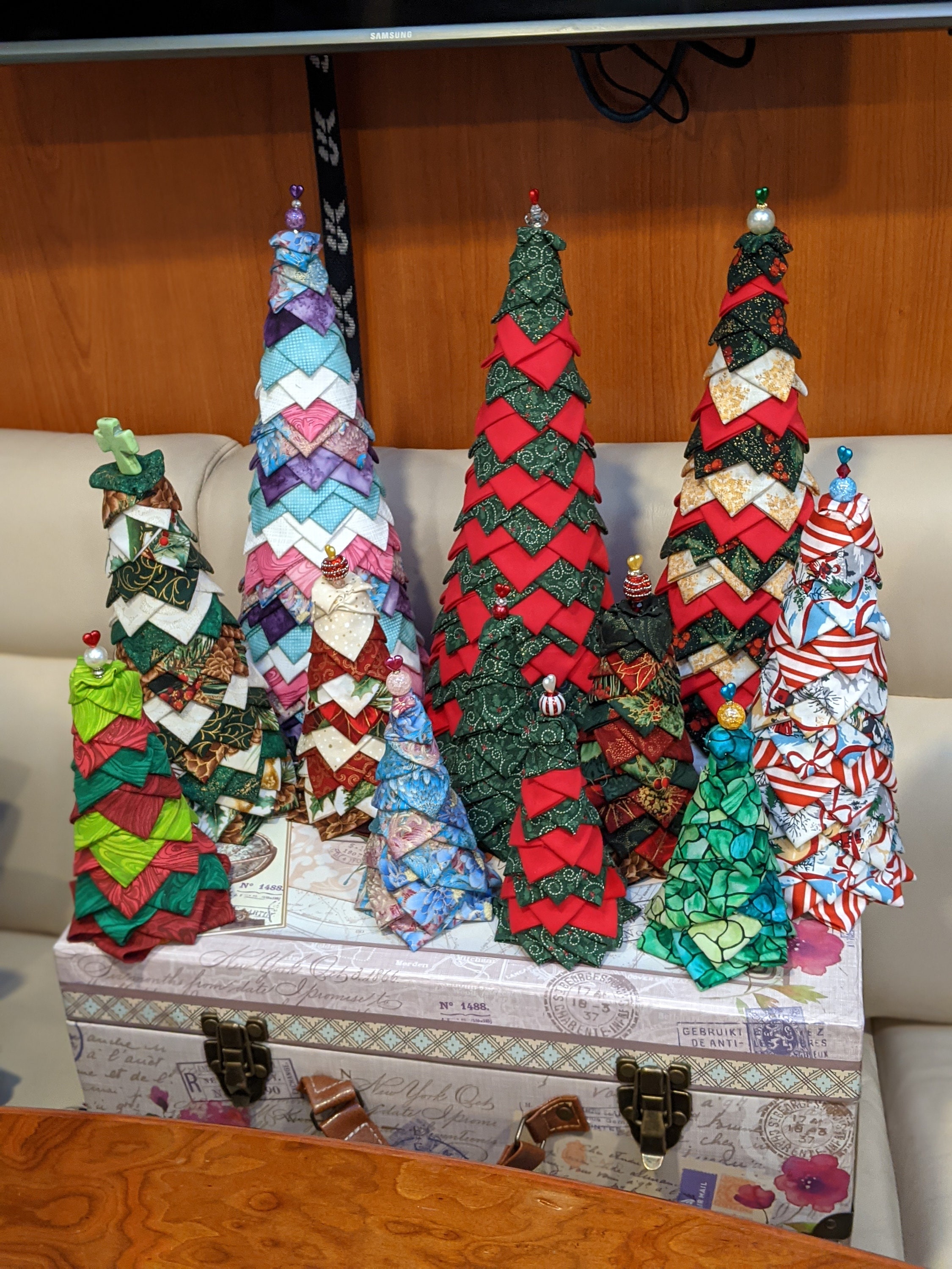 Small Quilted Table Top Trees for Christmas and Other | Etsy