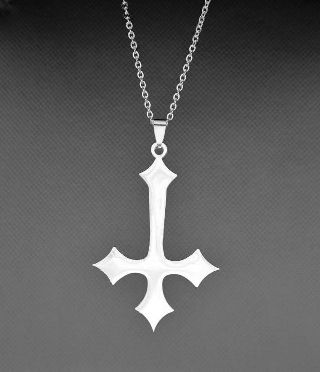 Stainless Steel Pendant gothic Inverted Cross - Etsy