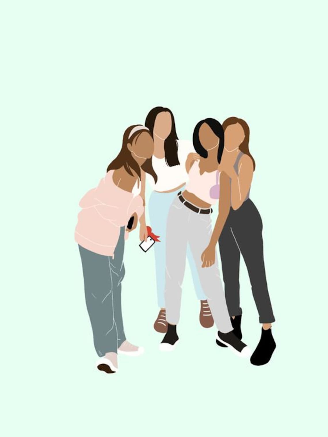 Custom Digital Portrait Minimalist Faceless Illustration JPG - Etsy